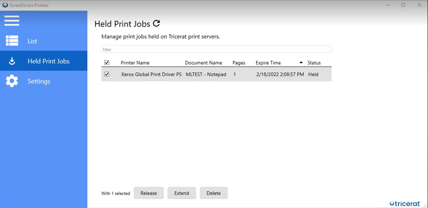 New Release Preview; Hold and Release Printing